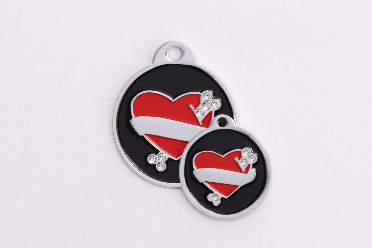 Swarovski Tattoo Heart Tags | Pet Tags | GoScribe